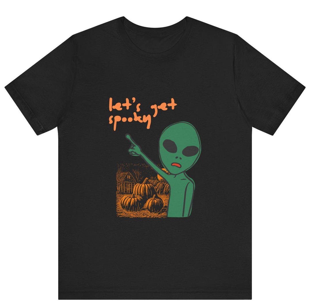 Spooky Alien Halloween T-shirt, Monster Tee, Unisex Jersey Shirt ...