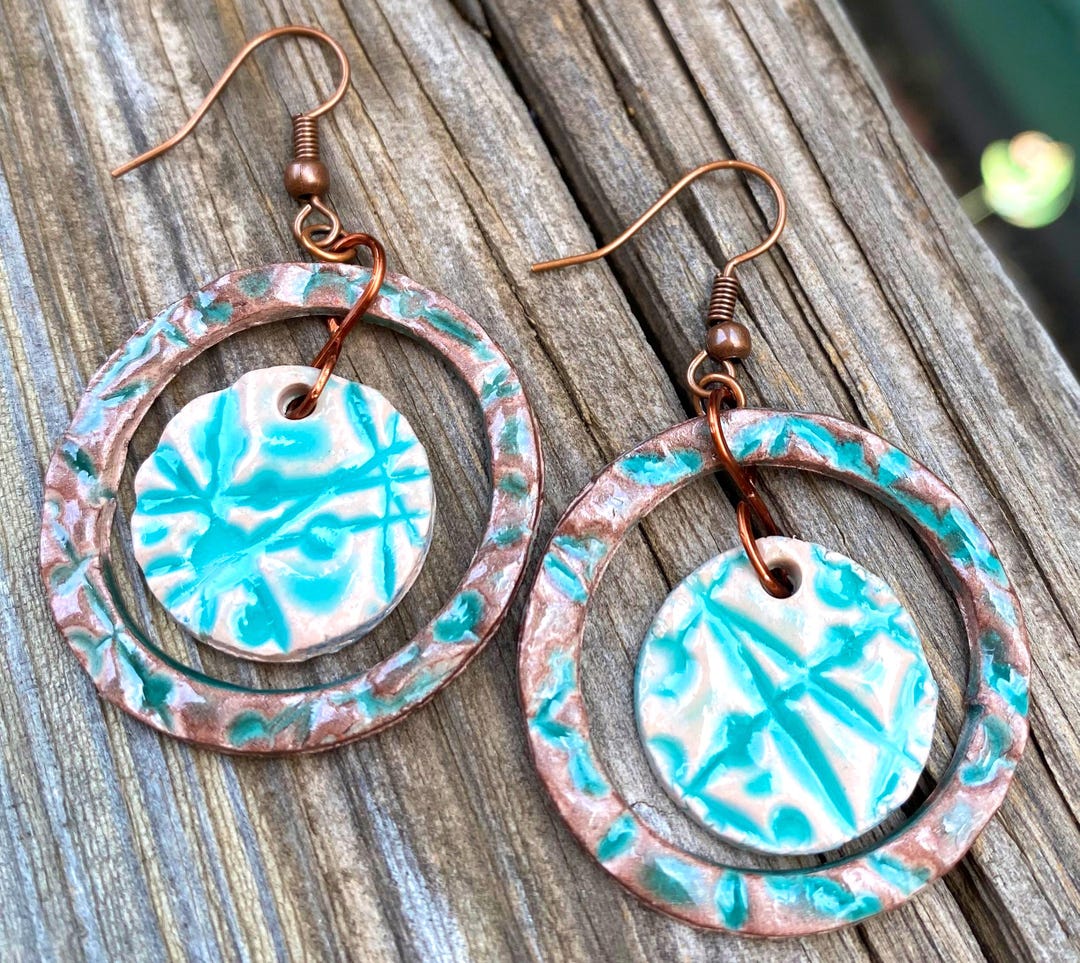 Polymer Clay Bead Cross Hatch Design Earrings - Etsy