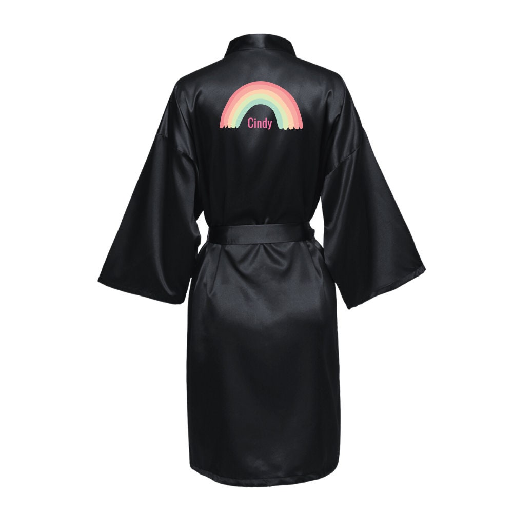 Birthday Party Robe - Rainbow Party - Birthday Party Favor - Satin Robe ...