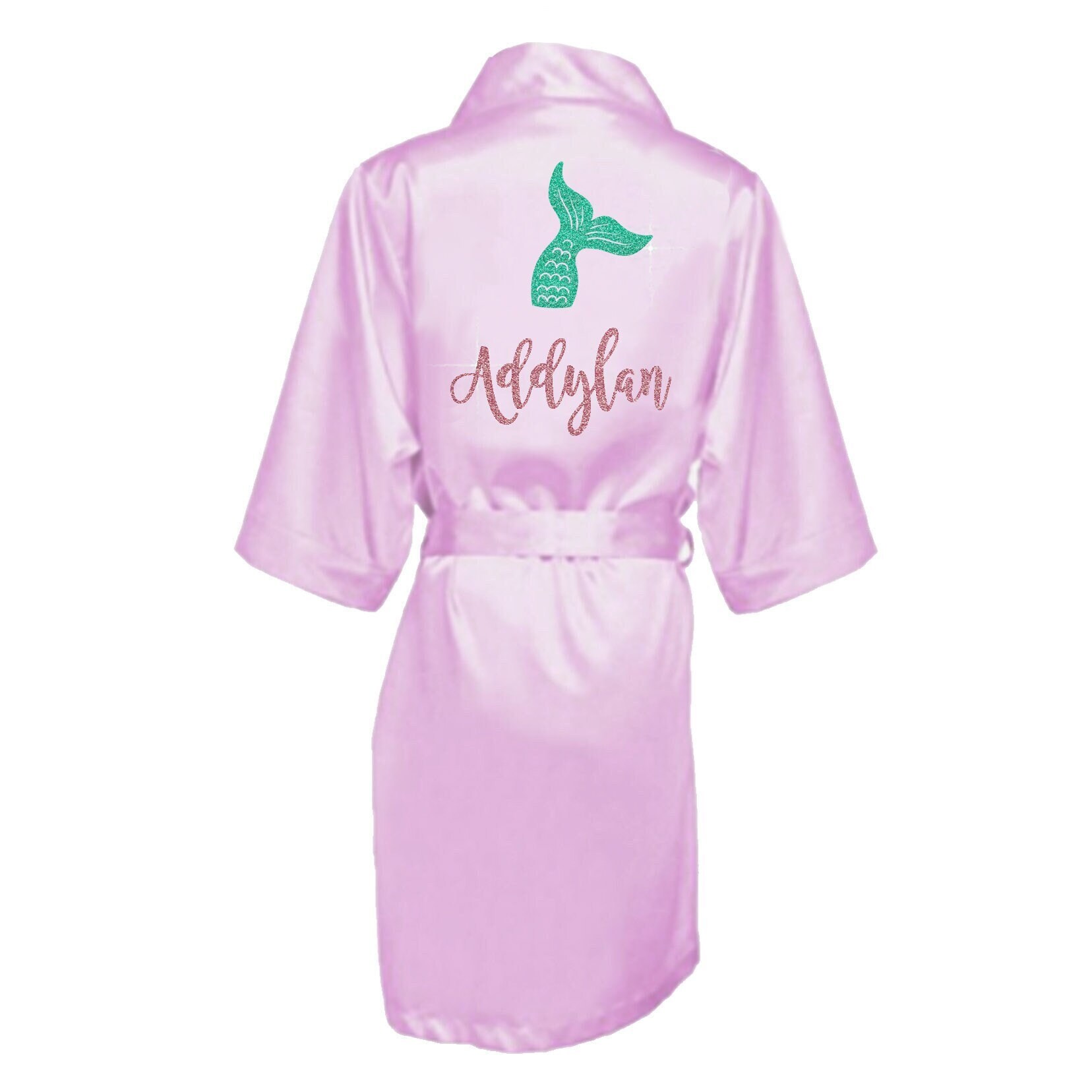 Mermaid Robe - Mermaid Birthday Party Favor - Satin Robe for Kids ...