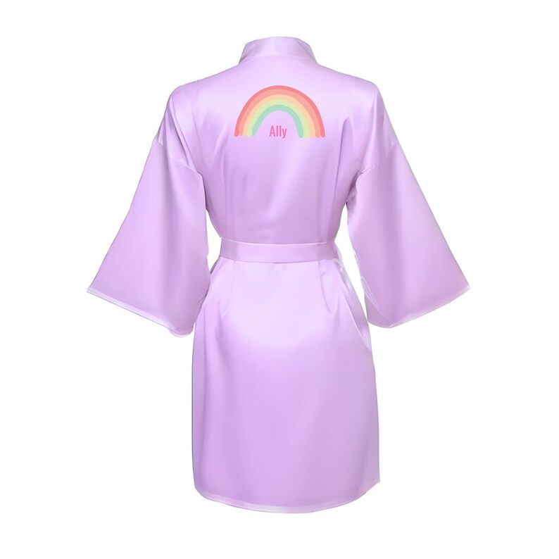Birthday Party Robe - Rainbow Party - Birthday Party Favor - Satin Robe ...