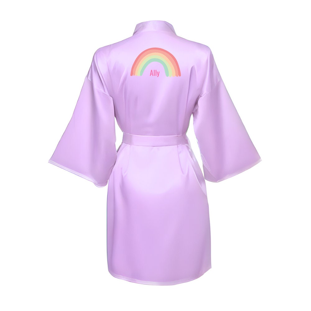 Birthday Party Robe Rainbow Party Birthday Party Favor Satin Robe for ...