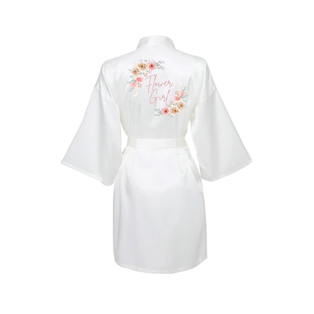 Flower Girl Robe - Flower Girl Robes - Flower Girl Wedding Gift - Silk ...