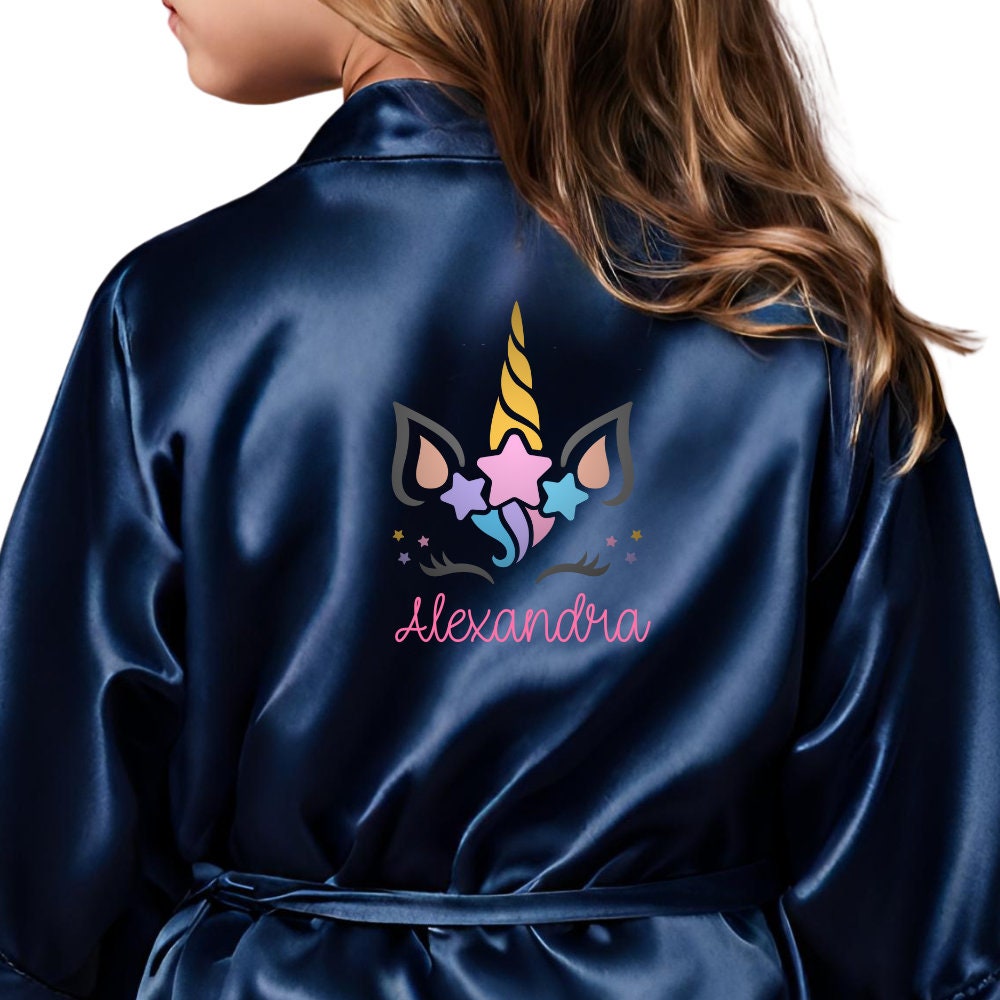 Birthday Party Robe Unicorn Party Birthday Party Favor Satin Robe for ...