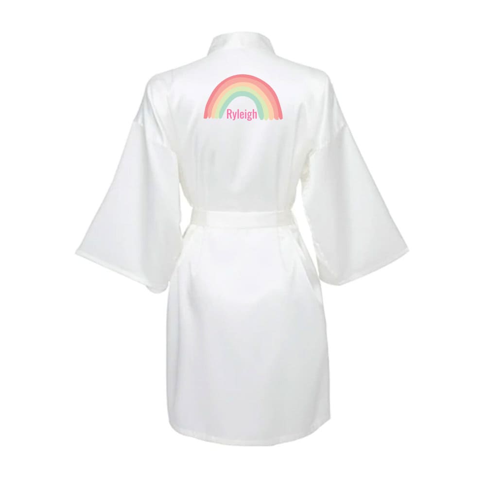 Birthday Party Robe - Rainbow Party - Birthday Party Favor - Satin Robe ...