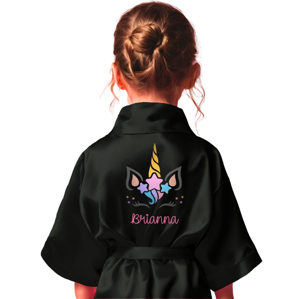 Birthday Party Robe Unicorn Party Birthday Party Favor Satin Robe for ...