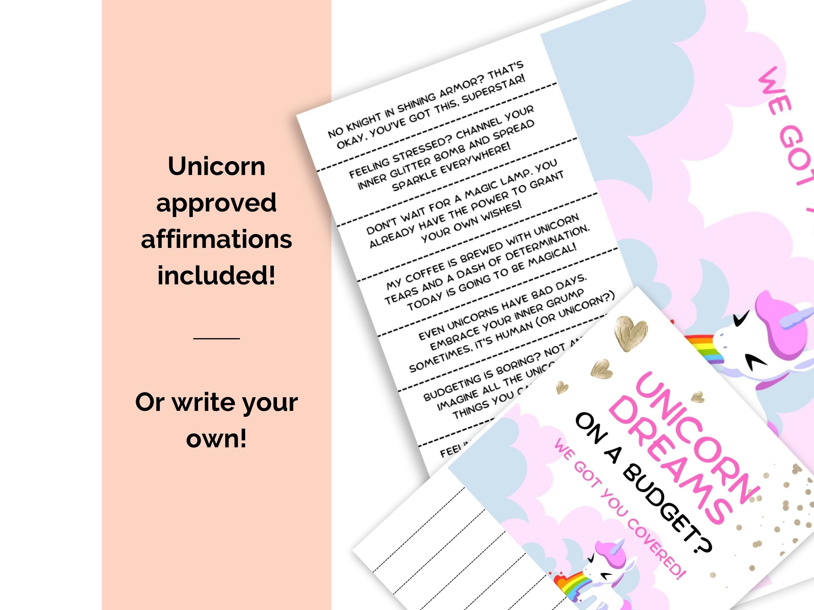 Unicorn Tear off Flyer, Printable Unicorn Affirmations, Printable Tear ...