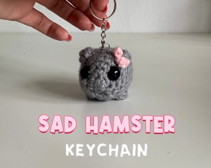 Crochet Sad Hamster Keychain - Etsy