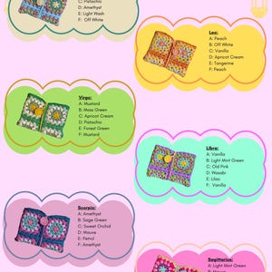 Star Sign Book Sleeve Crochet Pattern | Horoscope Granny Square Design ...