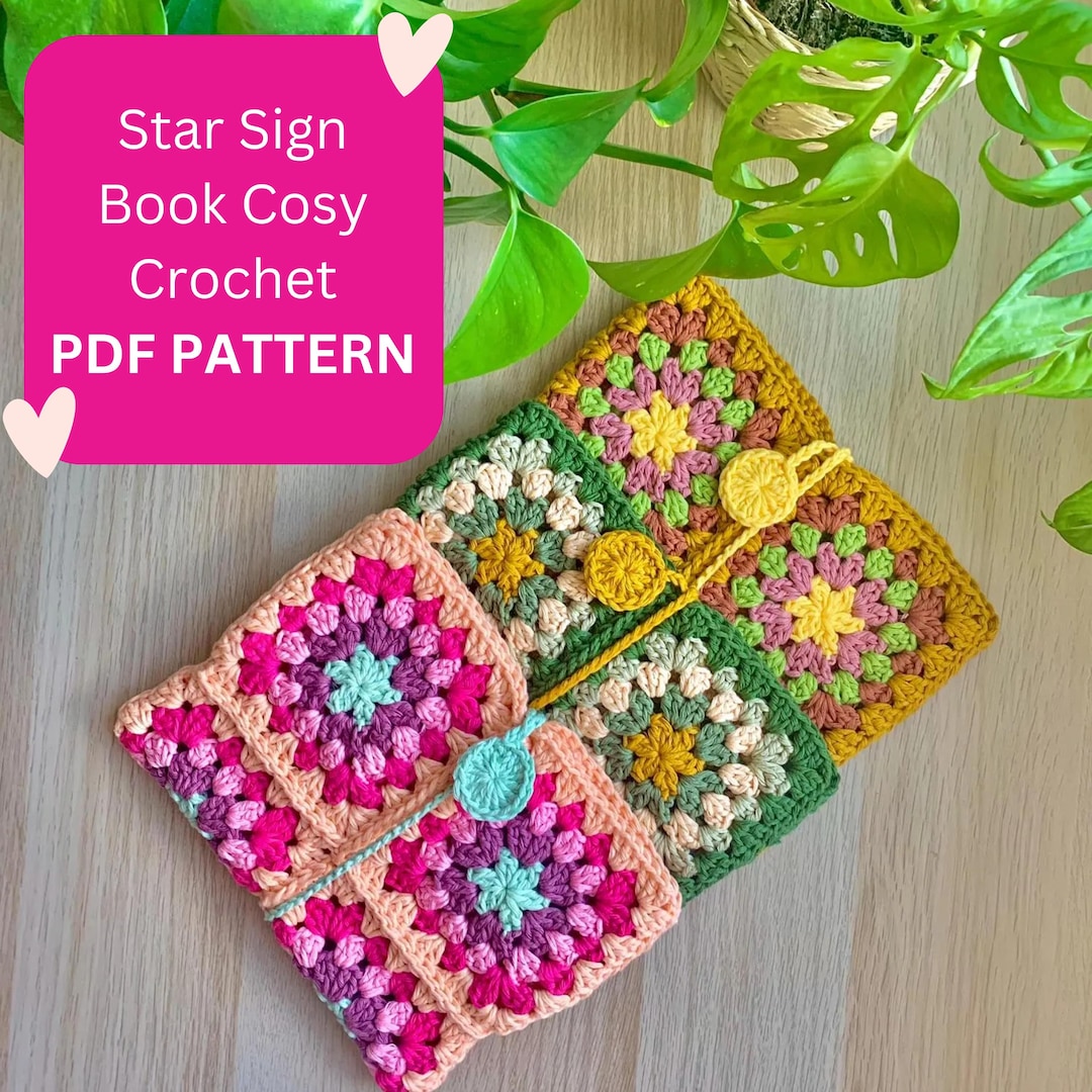 Star Sign Book Sleeve Crochet Pattern | Horoscope Granny Square Design ...