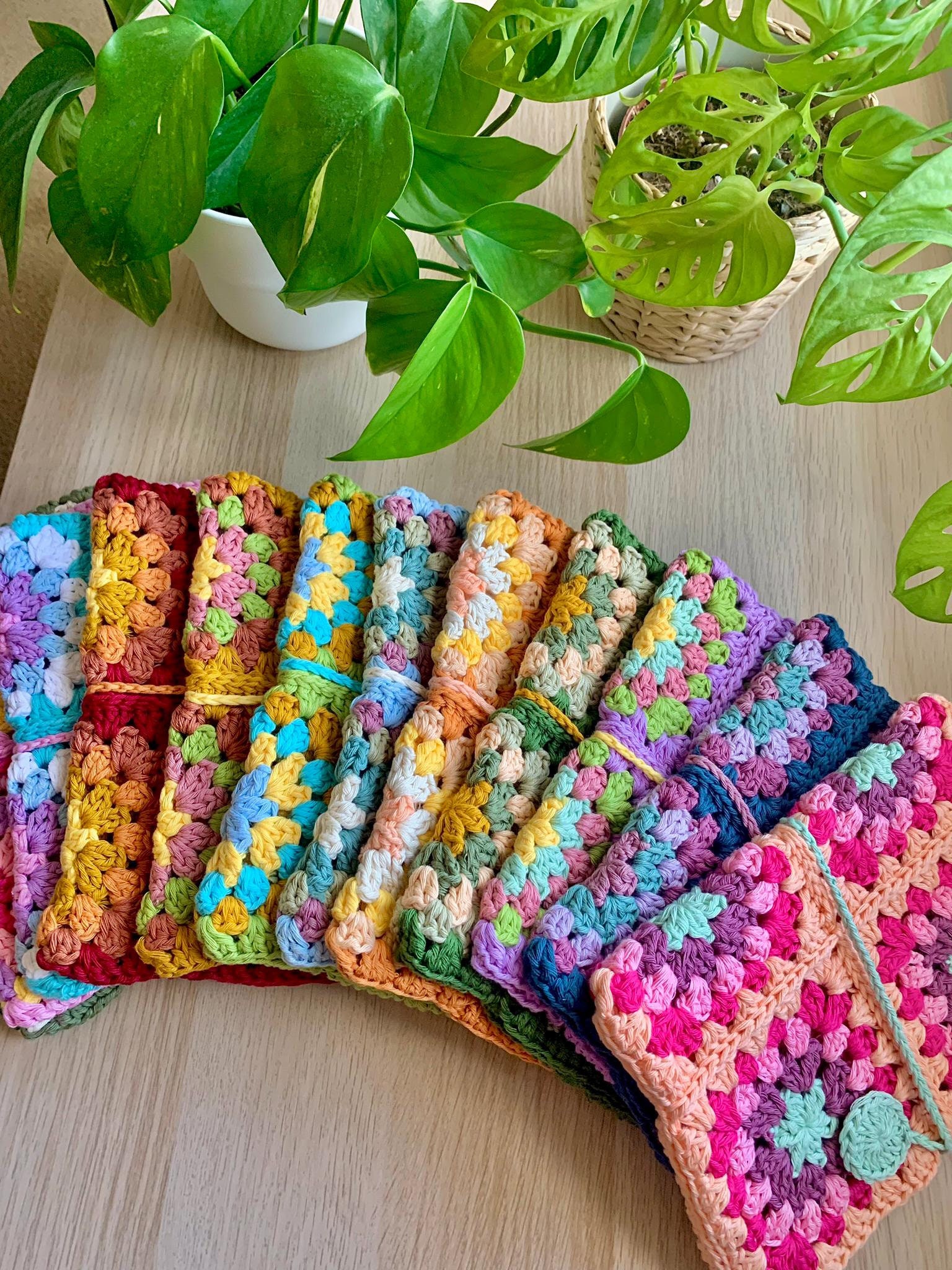 Personalized Star Sign Book Sleeve - Crochet Granny Squares Book Cosy ...