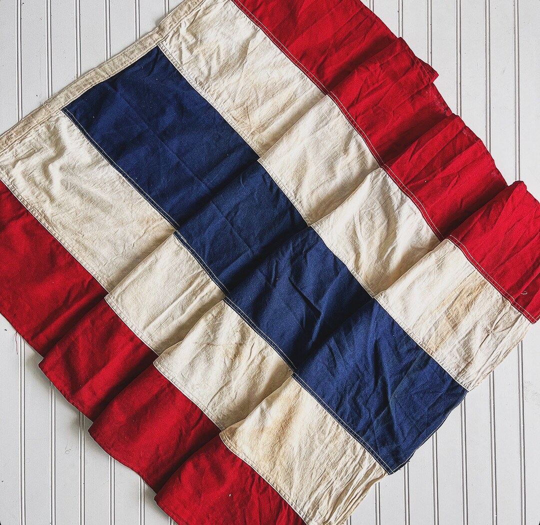 Vintage Red White Blue Wall Banner Bunting American Flag America USA ...