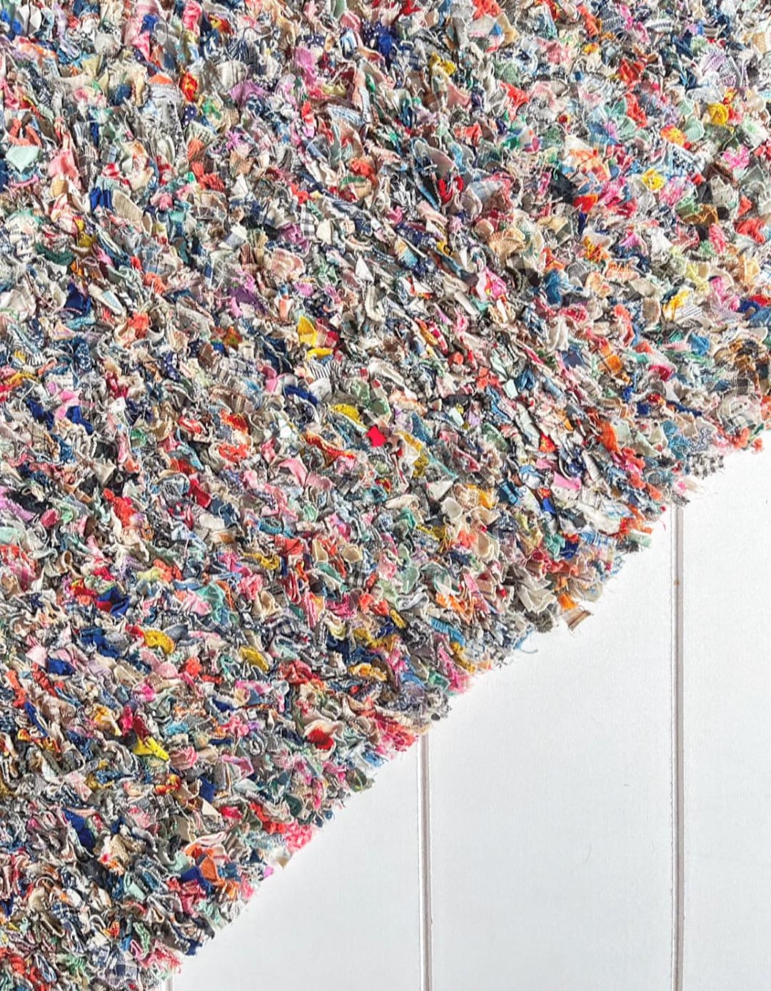 Antique Folk Art Handwoven Scrap Fabric Rag Rug Textiles Colorful - Etsy