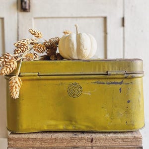 Antique Metal Nesco BREAD Box Safe Tin Breadbox Vintage Storage ...