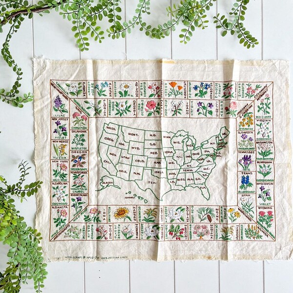 Embroidered Map - Etsy