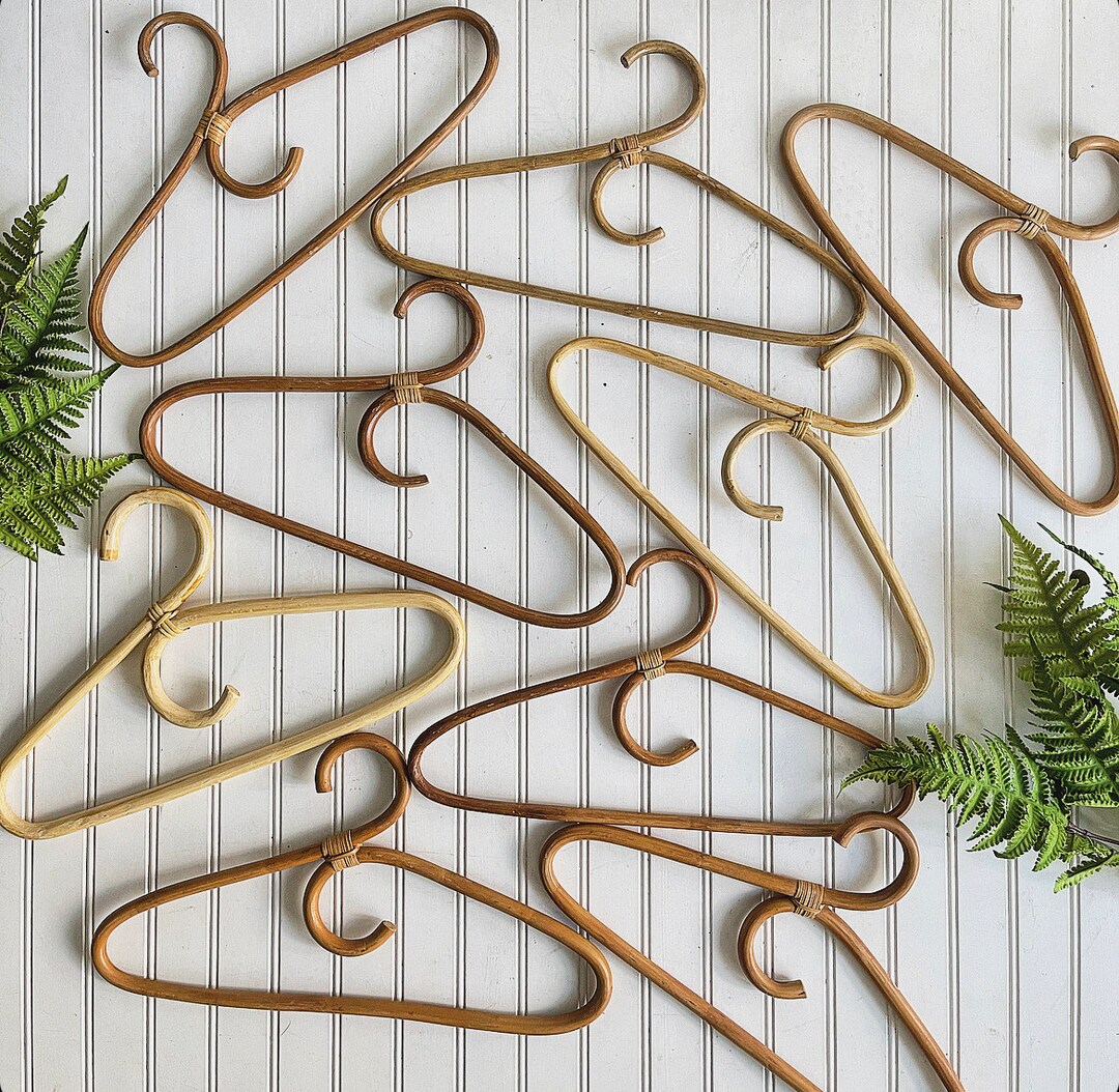 Vintage Clothes Hangers Rattan Bamboo Wooden Boho Wedding Photo Prop ...