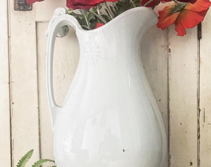Rare Antique Ironstone China English Ewer Water Pitcher H. Alcock & Co ...