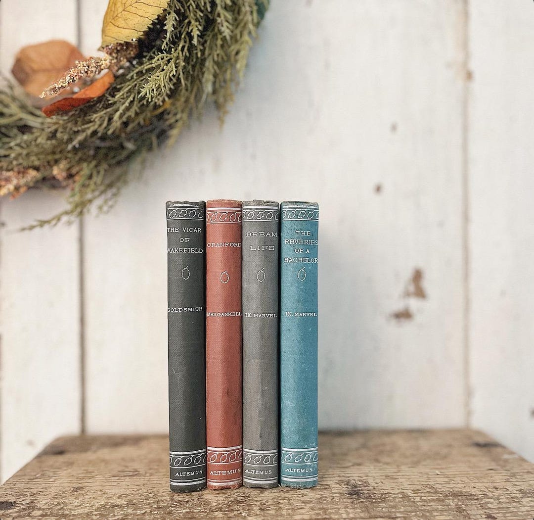 Antique 1890s Book Stack Petite Books Altemus Library Decor Bibliophile ...