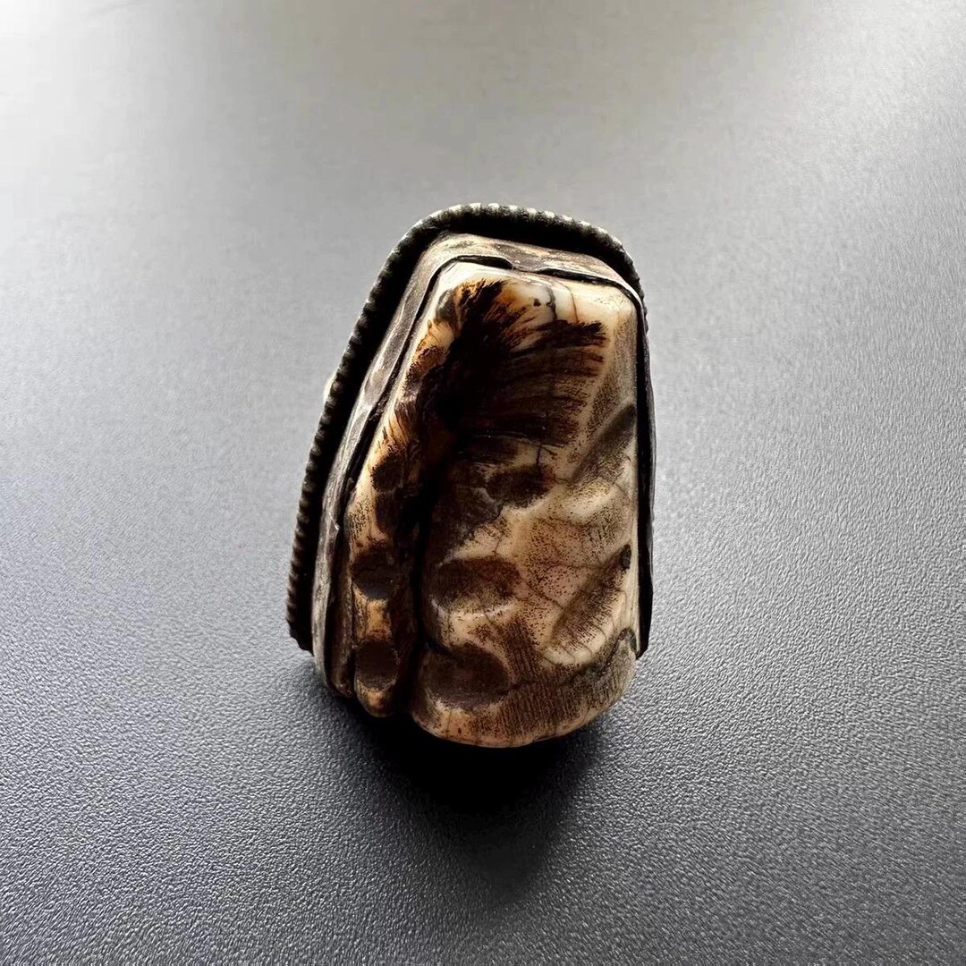 Himalayan Hand-carved Nepali Copper Conch Shell Ring Tibetan Vintage ...