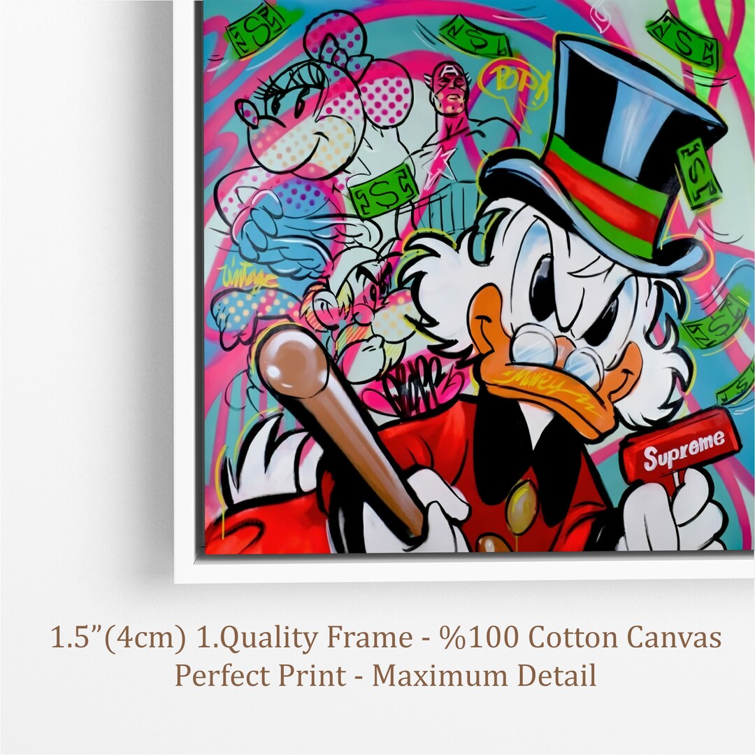 Banksy Angry Square Mcduck Artwork Graffiti Wall Art, Scrooge Mcduck ...