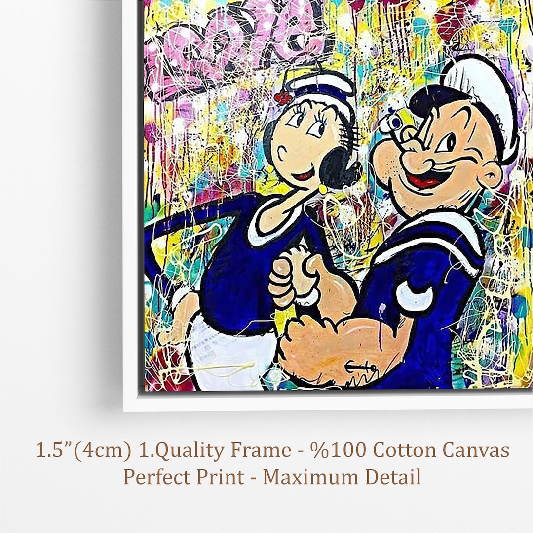Banksy Square Popeye Artwork Graffiti Wall Art, Popeye Street Art ...