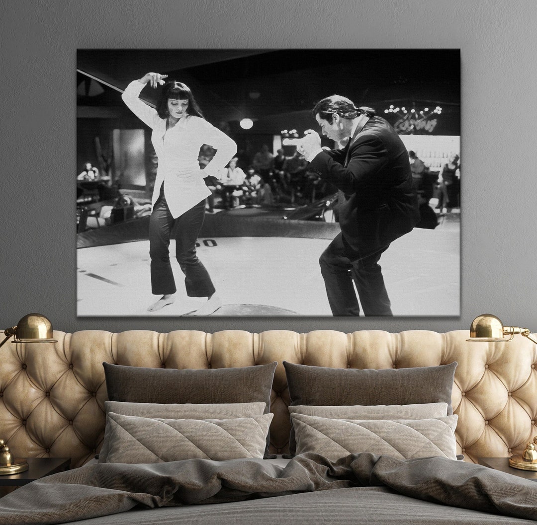 John Travolta Dance Poster, Pulp Fiction Framed Canvas, Vintage Cinema ...