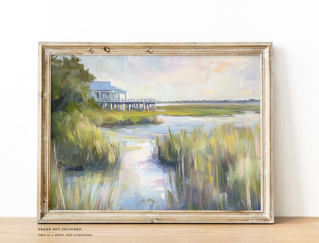 ART PRINT Lowcountry Marsh Painting, Landscape Painting of Sky, Shem ...