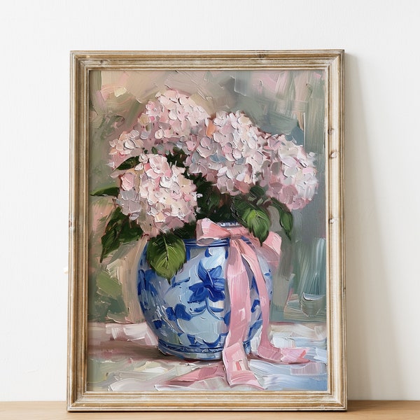 Pink Grandmillenial Flower Print - Etsy