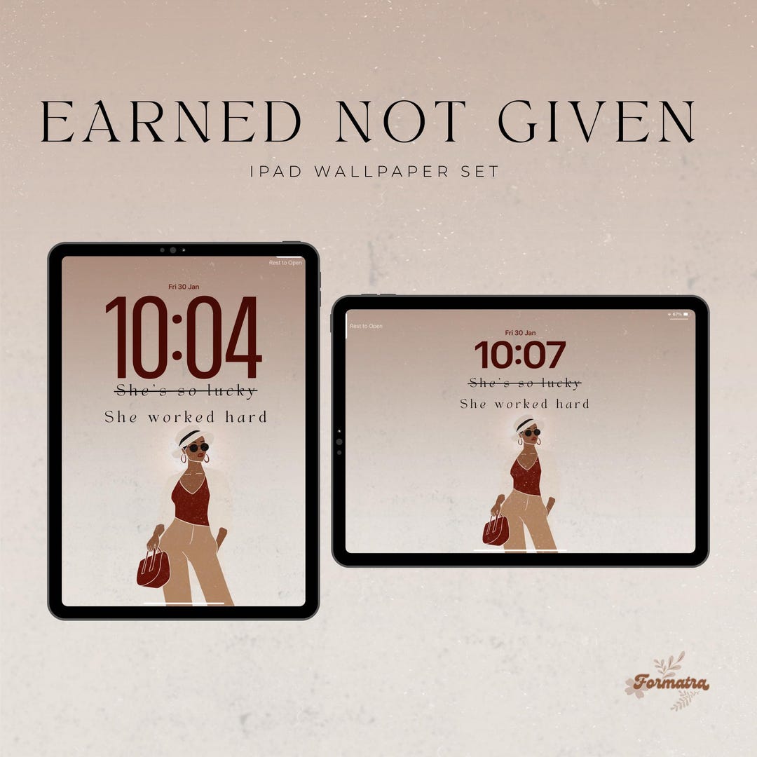 Motivational iPad Wallpaper | Earned Not Given Aesthetic | Boss Energy ...