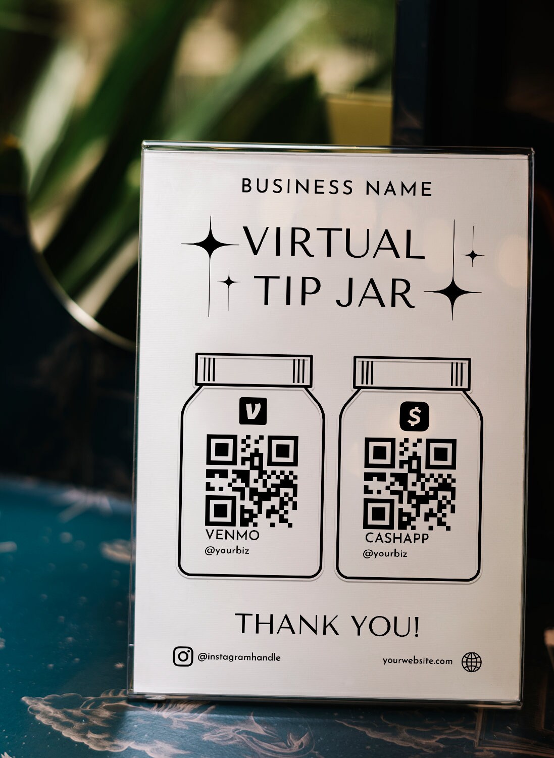 Printable Virtual Tip Jar, Venmo Payment Sign, QR Code Sign Template ...
