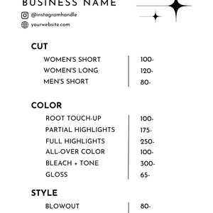 Editable Payment Sign & Price List Template, Scan to Pay Sign, Price ...