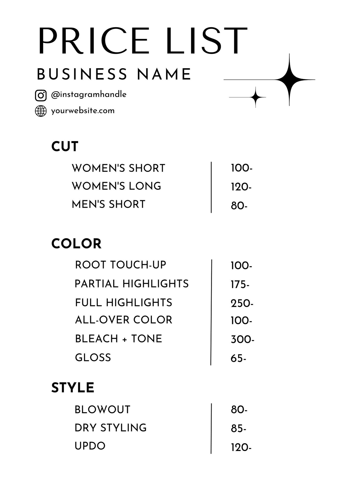 Editable Payment Sign & Price List Template, Scan to Pay Sign, Price ...