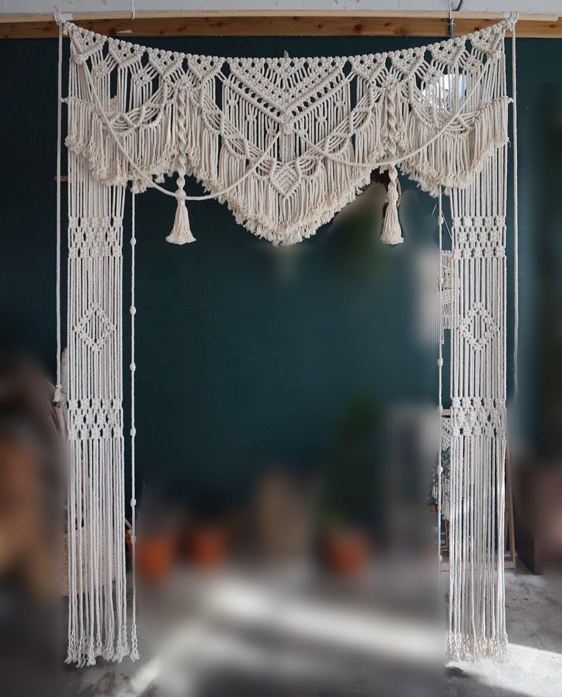 Macrame Wedding Backdrop, Boho Wedding Arch Arbor - Etsy