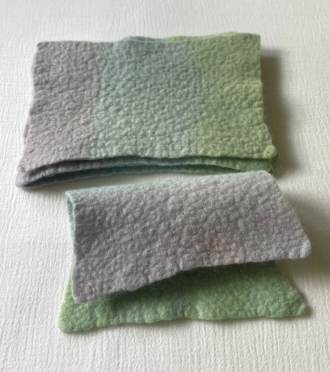 Ombre Dyed Merino Wool Felt / Lavender/blue/green / 4 X 7 Inches / 100% ...