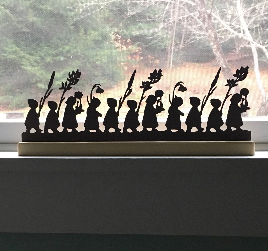 Root Children Silhouette Paper Art for Windowsill or Table | Etsy