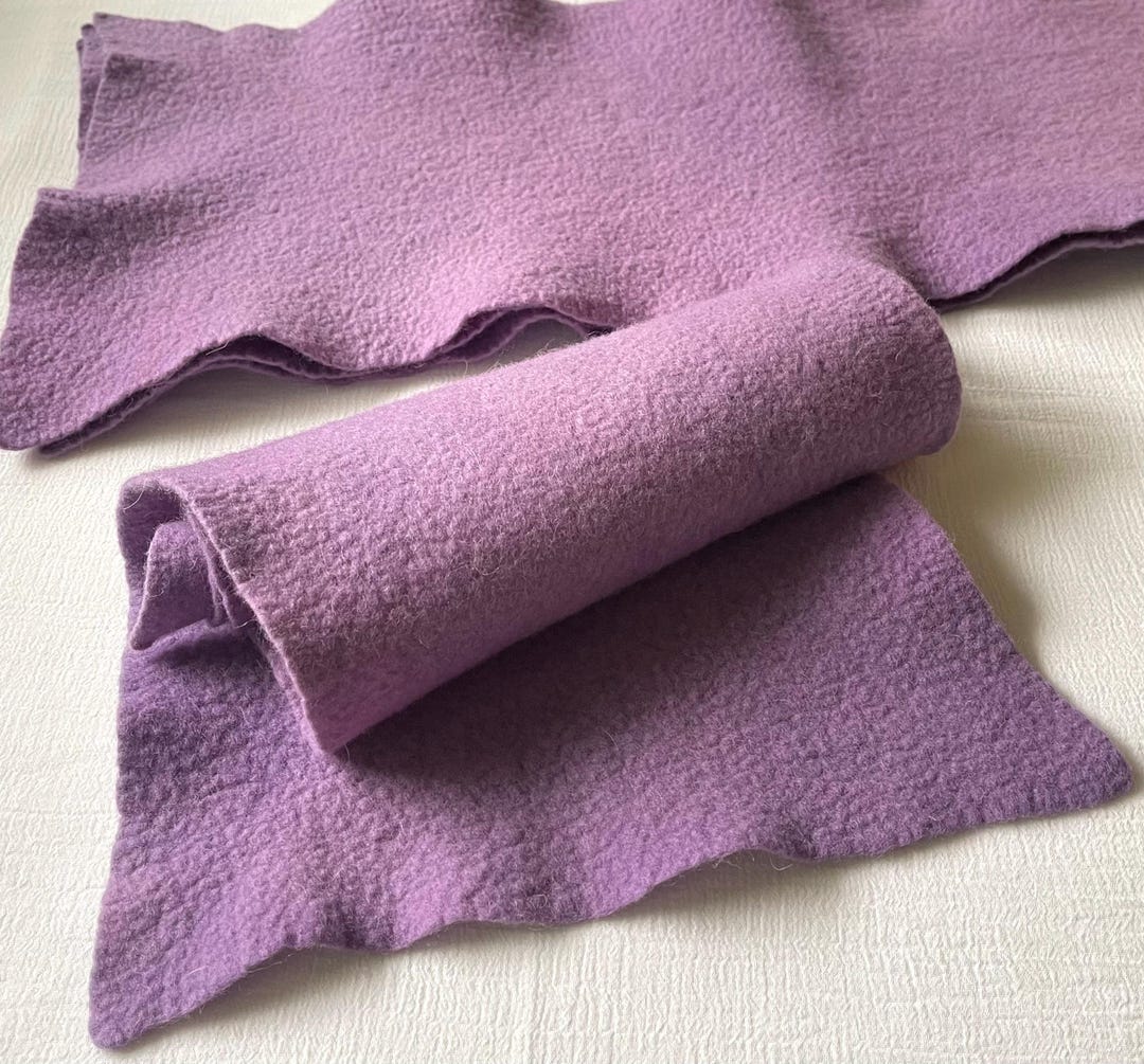 Naturally Dyed Merino Felt / Deep Lilac / 10 X 28 Inches / Hand Dyed ...