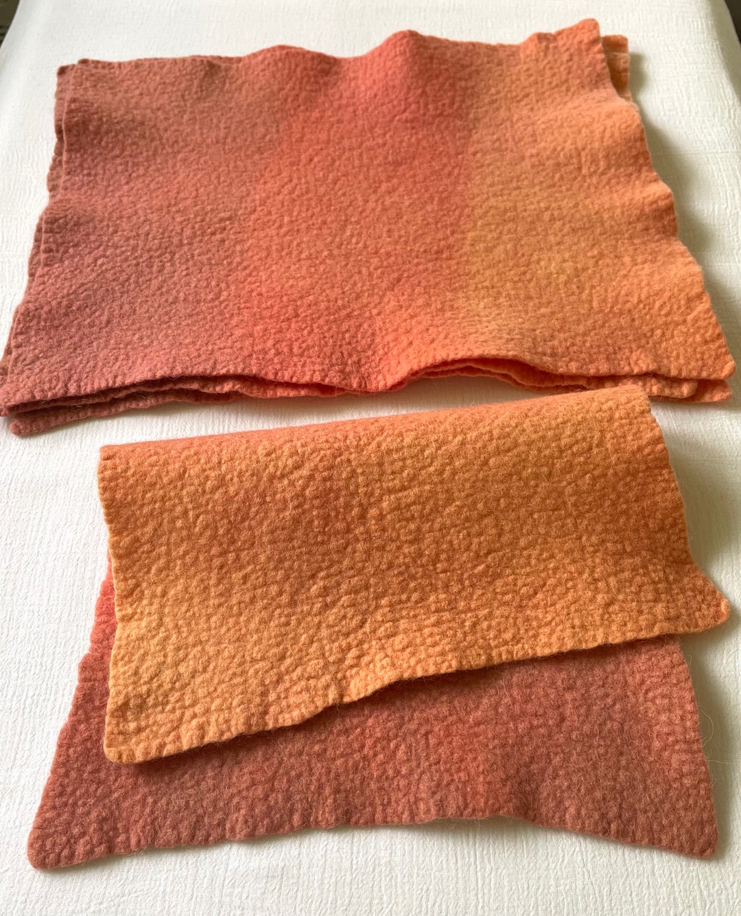 Ombre Dyed Merino Wool Felt / Shades of Orange/terracotta / 10 X 12 ...