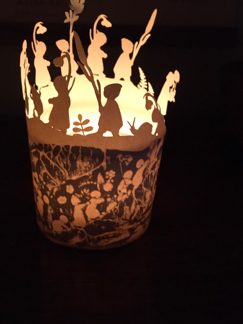 Root Children Luminary - Paper Cut Silhouette Lantern - Candle Tea ...