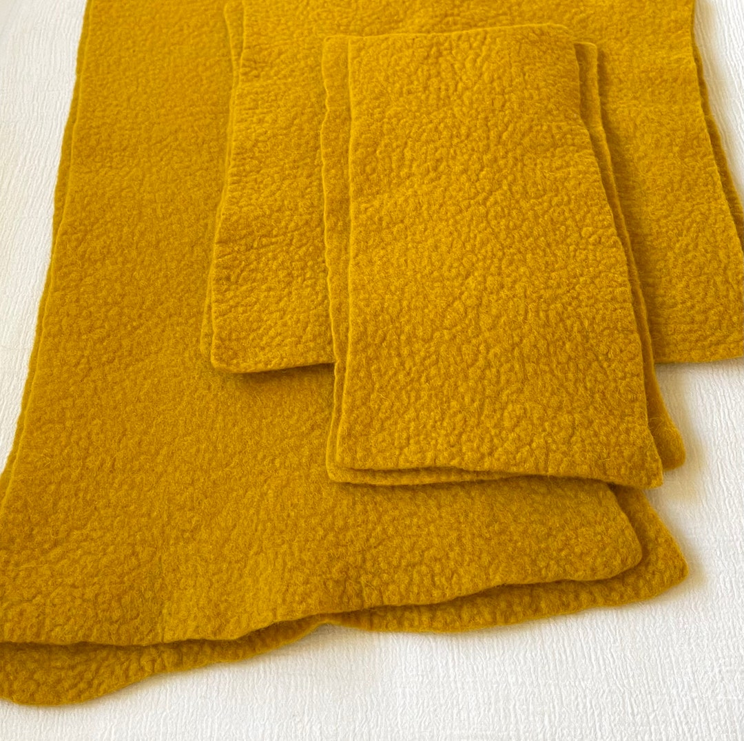 Gold Wool Felt - Three Sizes - 100% Merino Wool Felt - Hand Felted ...