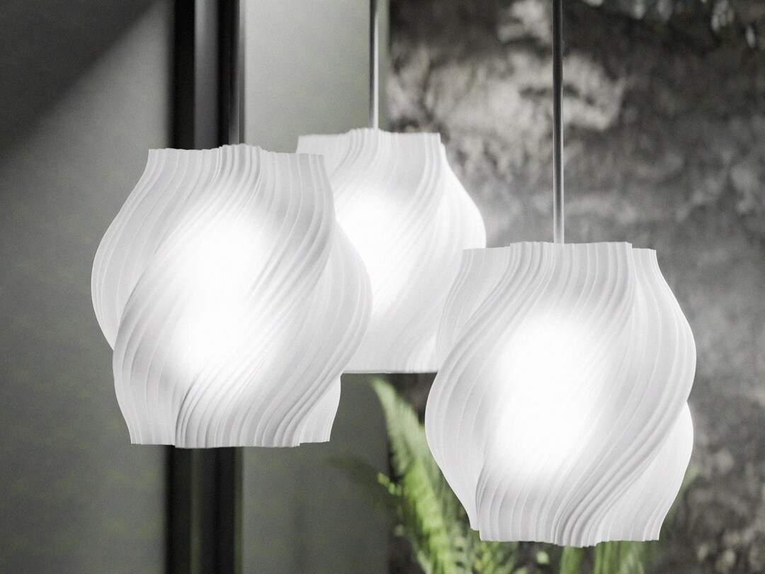 Wavy Pendant Light Shade - Spiral Hanging Lamp - Etsy