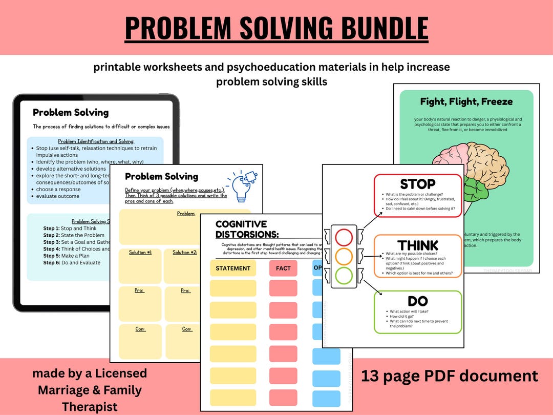 Problem Solving Digital Worksheet Bundle | Critical Thinking Activities ...