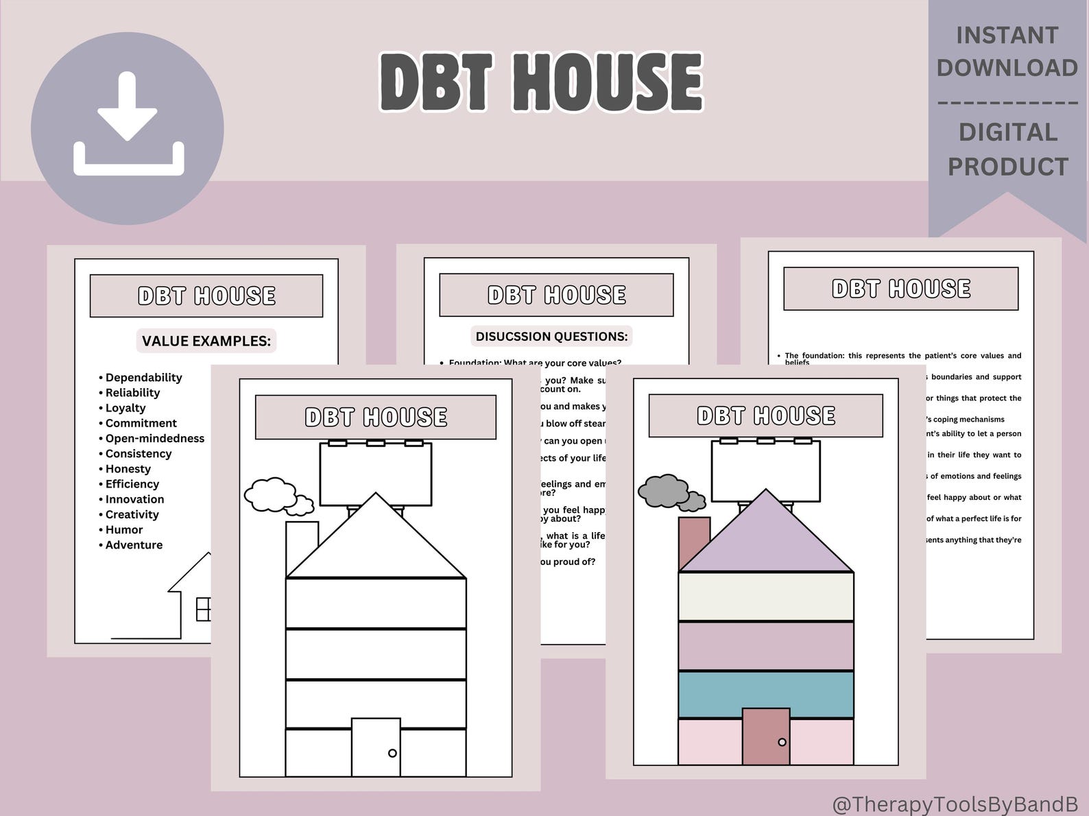 DBT House Worksheet | DBT Sheet, DBT Coping Skills, Dbt Therapy ...