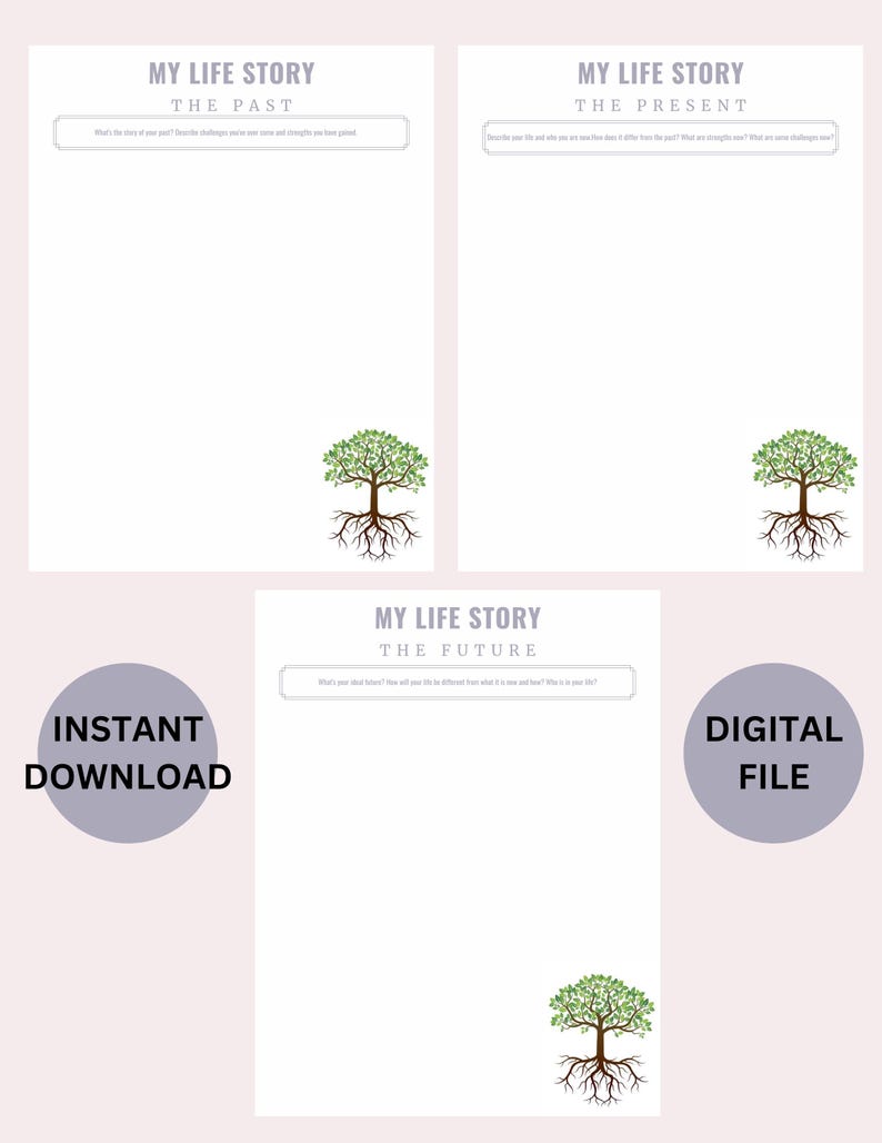Narrative Therapy Tree of Life for Trauma, Trauma Therapy Worksheets ...