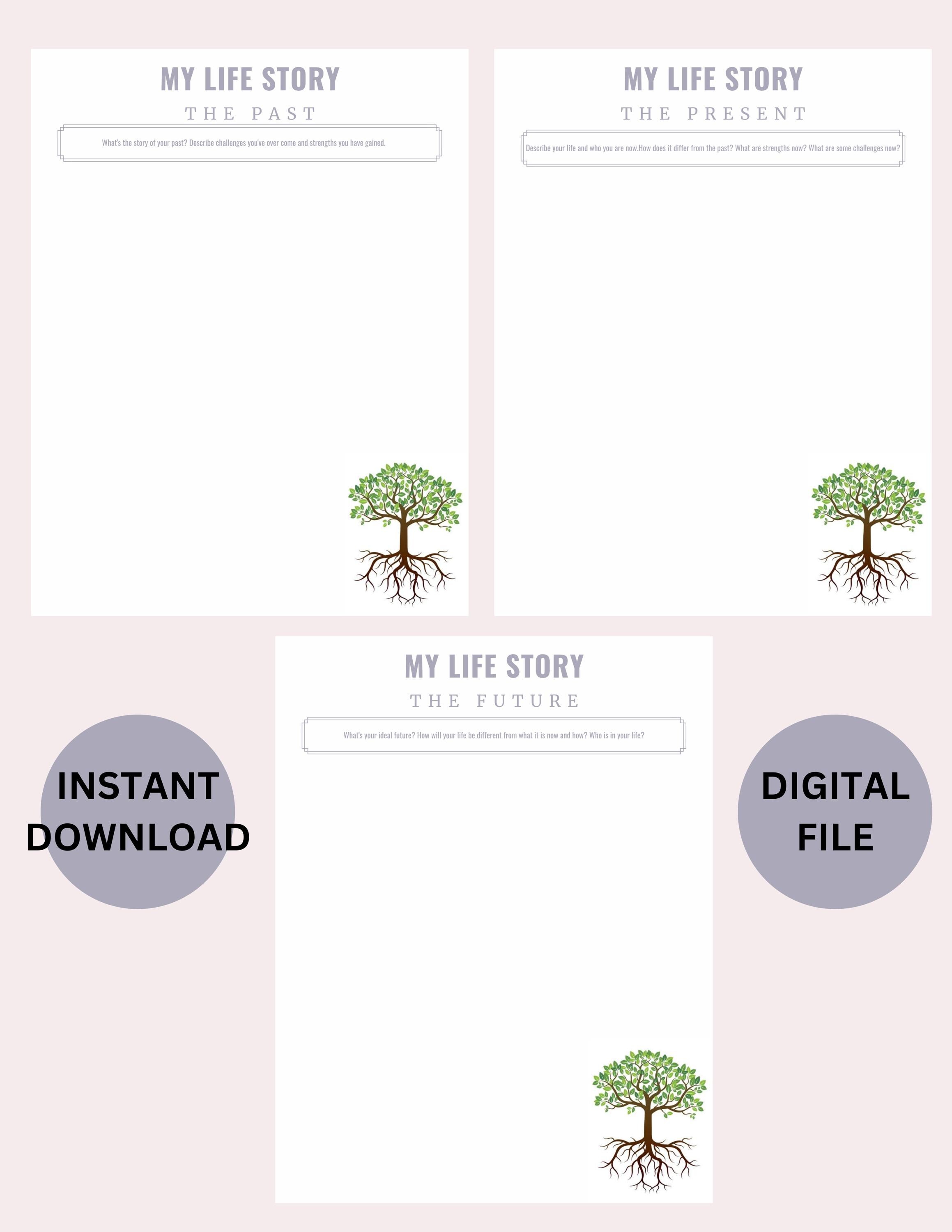 Tree of Life Narrative Therapy Worksheet | Trauma Healing Printable ...