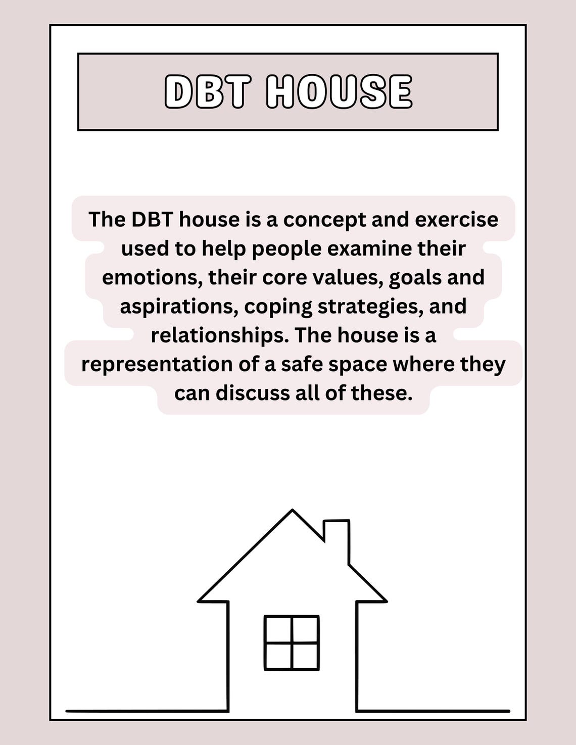 DBT House Worksheet | DBT Sheet, DBT Coping Skills, Dbt Therapy ...