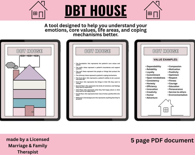DBT House Worksheet | DBT Sheet, DBT Coping Skills, Dbt Therapy ...