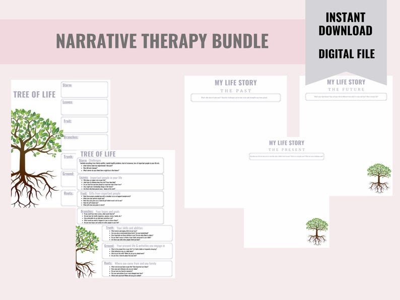Narrative Therapy Tree of Life for Trauma, Trauma Therapy Worksheets ...