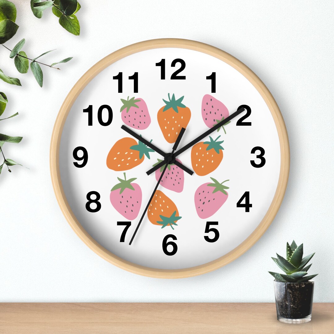Strawberry Wall Clock Strawberry Decor Strawberry Wall Art Girls Room ...