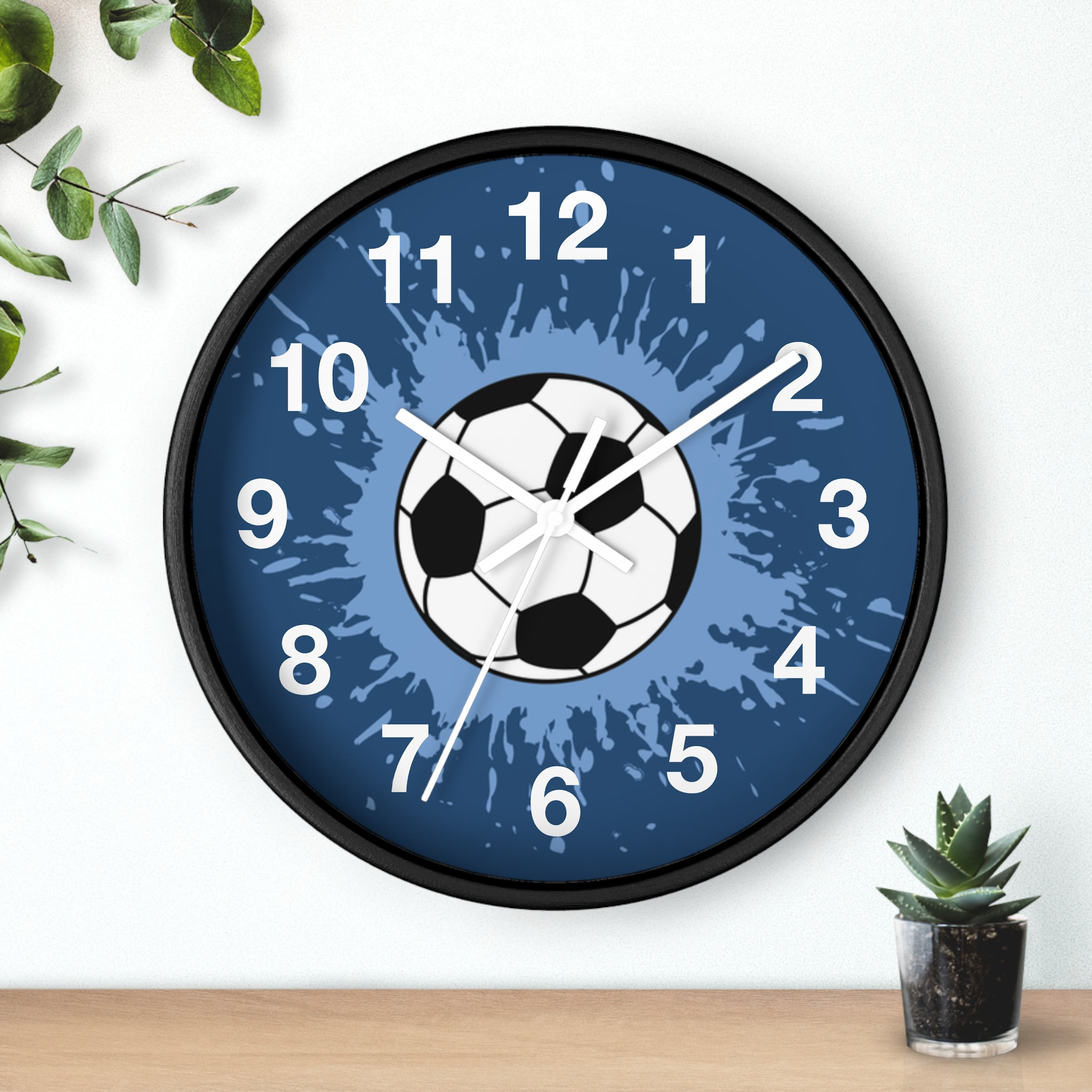 Soccer Wall Clock Sports Clock Football Clock Dad Gift Soccer Player ...