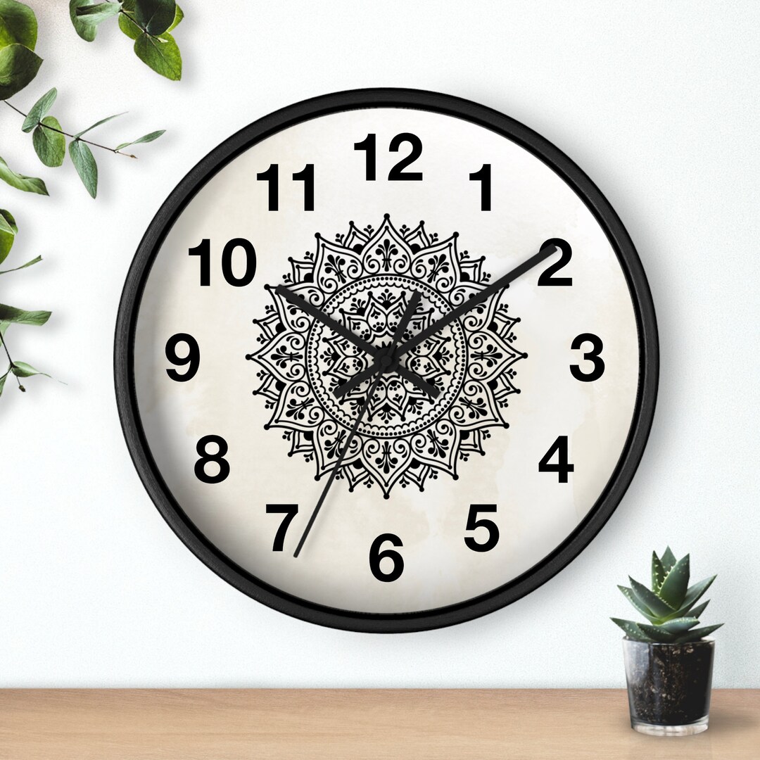 Mandala Wall Clock, Mandala Clock, Mandala Design, Mandala Wall Art ...